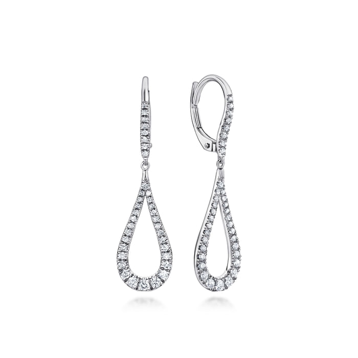 Gabriel & Co. Contoured Pear-Shaped Diamond Drop Earrings | 0.50 CTW ...