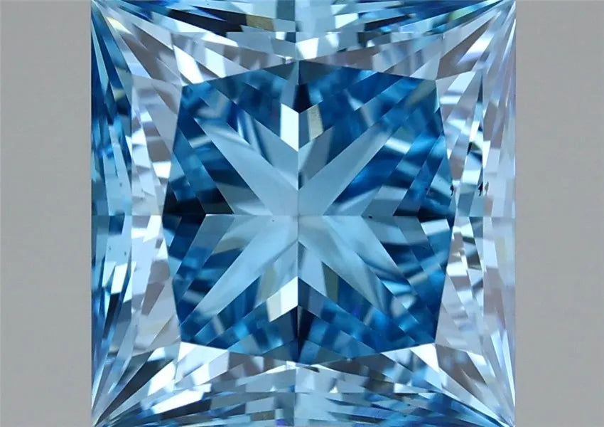 3.02ct Princess Lab Grown Diamond (Colour Fancy Vivid Blue, Clarity VS ...