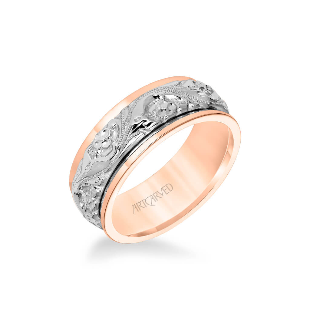 Artcarved "Lyric" Two Tone Engraved Wedding Band | 11-WV4309 – Ben Garelick