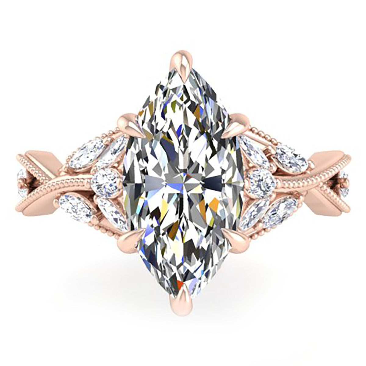 Ben Garelick 2 Carat Marquise Diamond Crown Engagement Ring