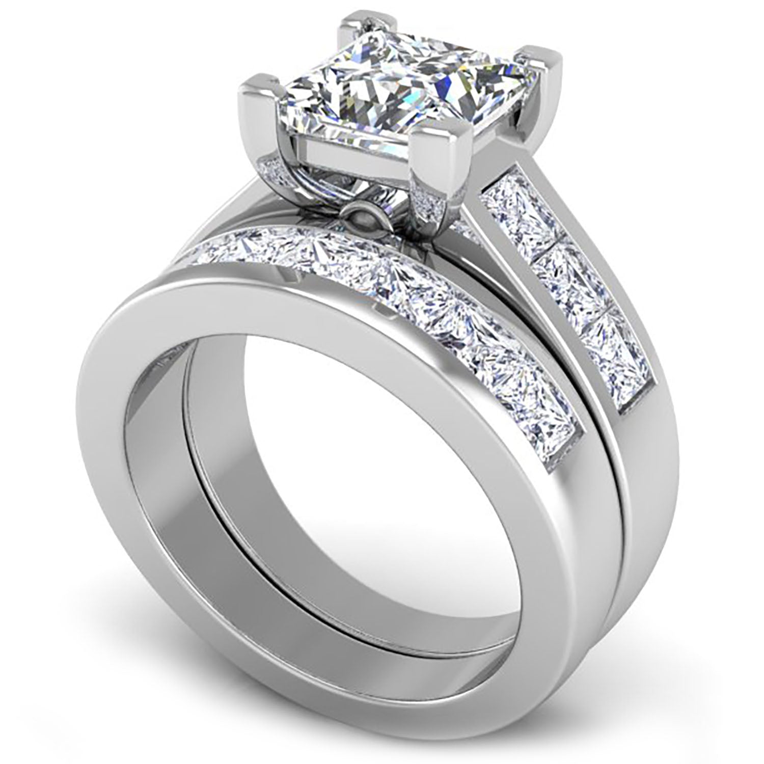 Ben Garelick Elara Princess Channel Set Wide Diamond Engagement Ring