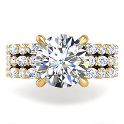 Halley Three Row Marquise & Round Cut Lab-Grown Diamond Engagement Ring ...