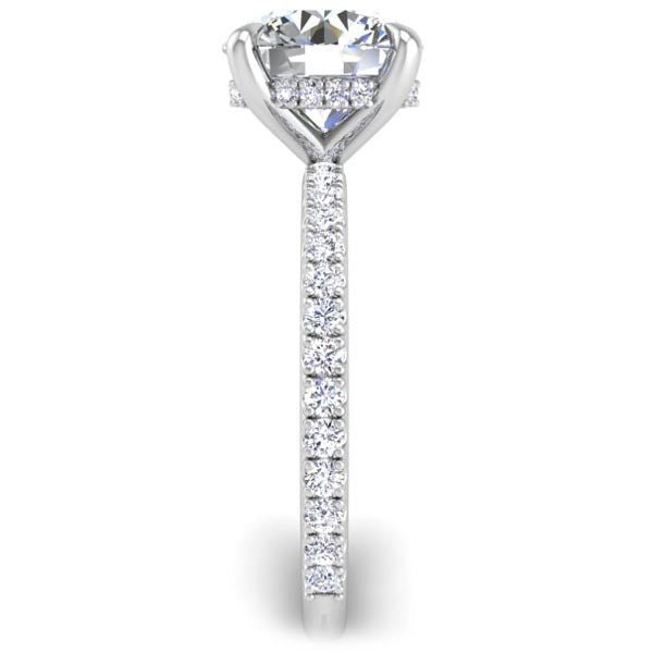 Ben Garelick Classic Large Round Diamond Shared Prong Engagement Ring