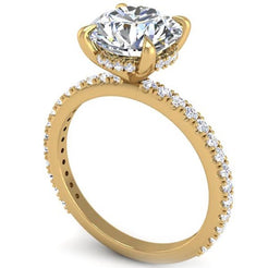 Ben Garelick Classic Large Round Diamond Shared Prong Engagement Ring