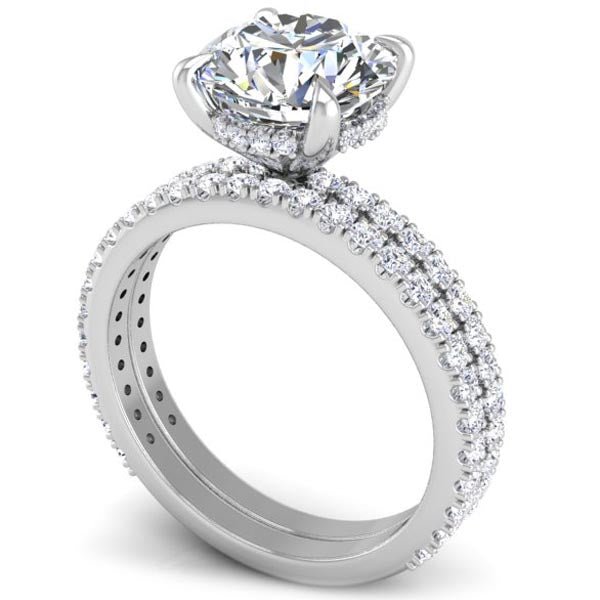 Ben Garelick Classic Large Round Diamond Shared Prong Engagement Ring