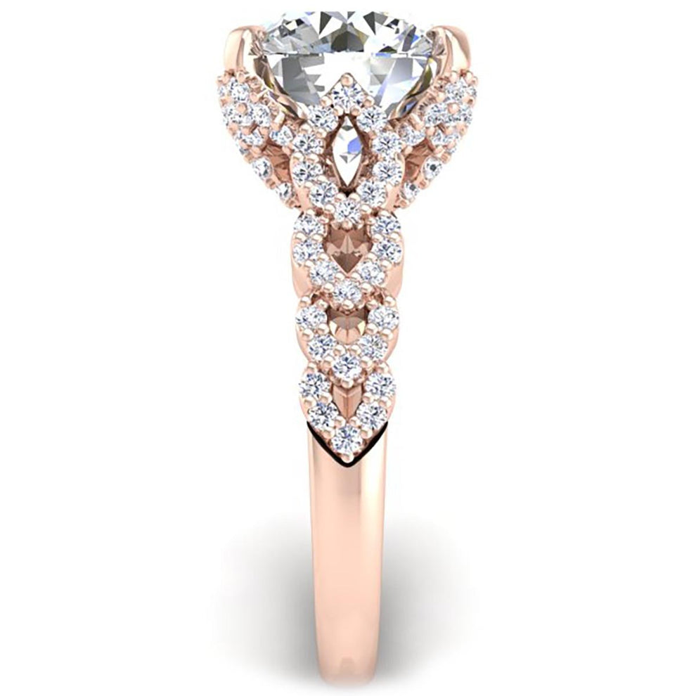 4.00 Carat Round Whitney II Lab-Grown Diamond Engagement Ring with ...