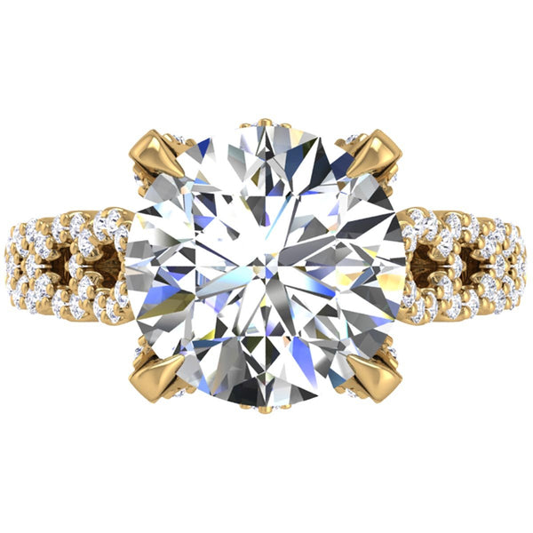 4.00 Carat Round Whitney II Lab-Grown Diamond Engagement Ring with ...