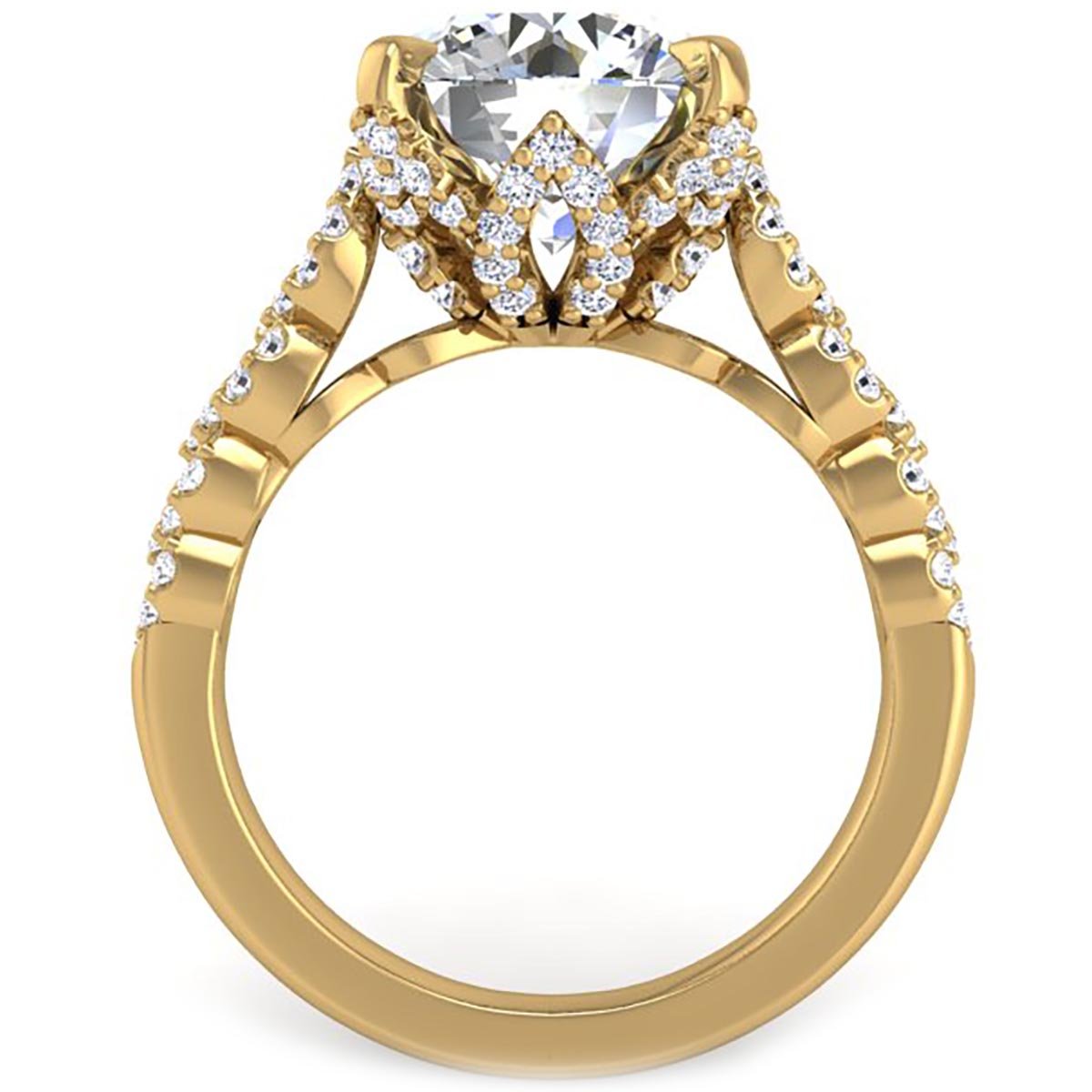 4.00 Carat Round Whitney II Lab-Grown Diamond Engagement Ring with ...
