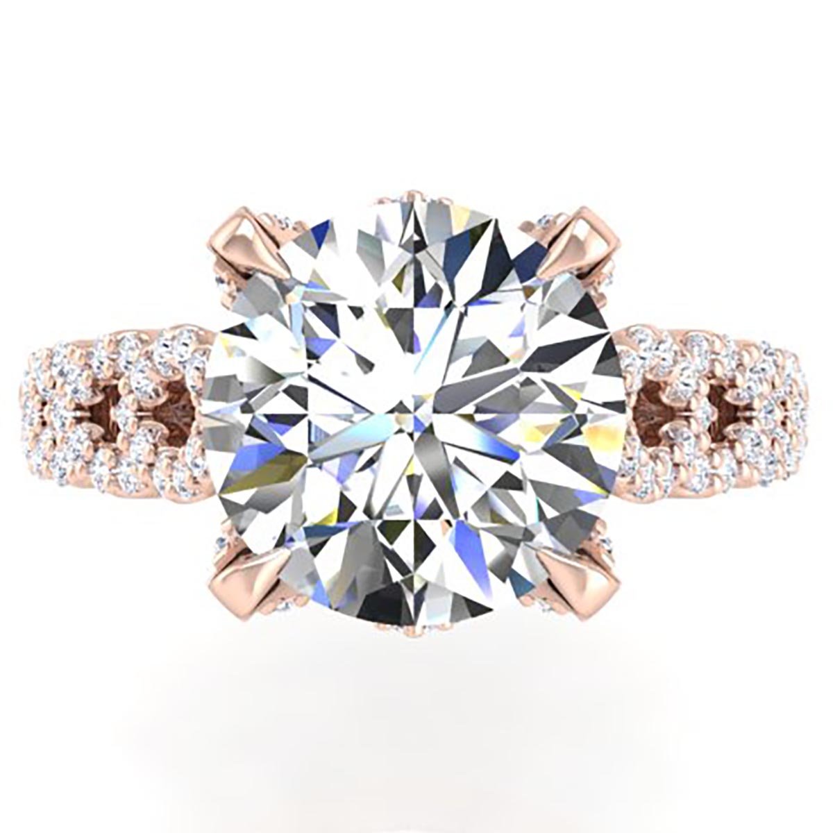 4.00 Carat Round Whitney II Lab-Grown Diamond Engagement Ring with ...