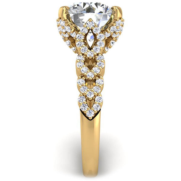 4.00 Carat Round Whitney II Lab-Grown Diamond Engagement Ring with ...