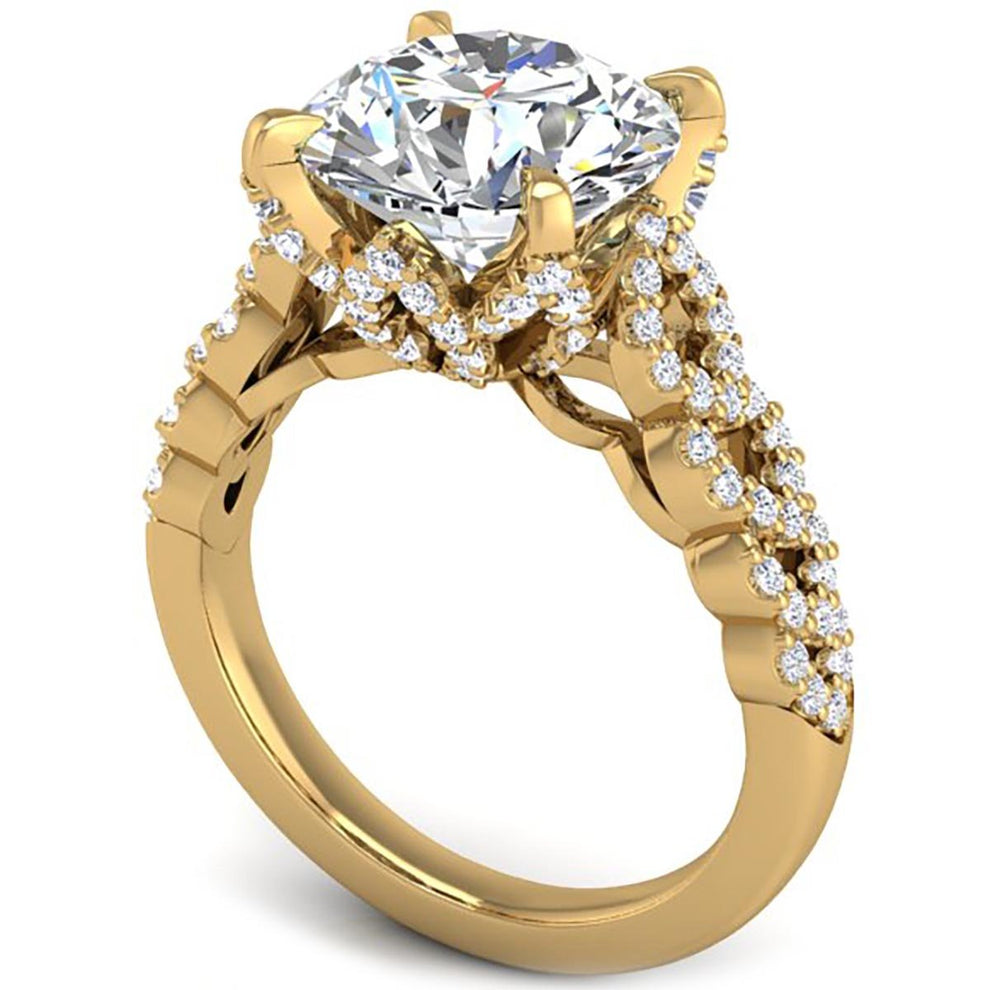 4.00 Carat Round Whitney II Lab-Grown Diamond Engagement Ring with ...