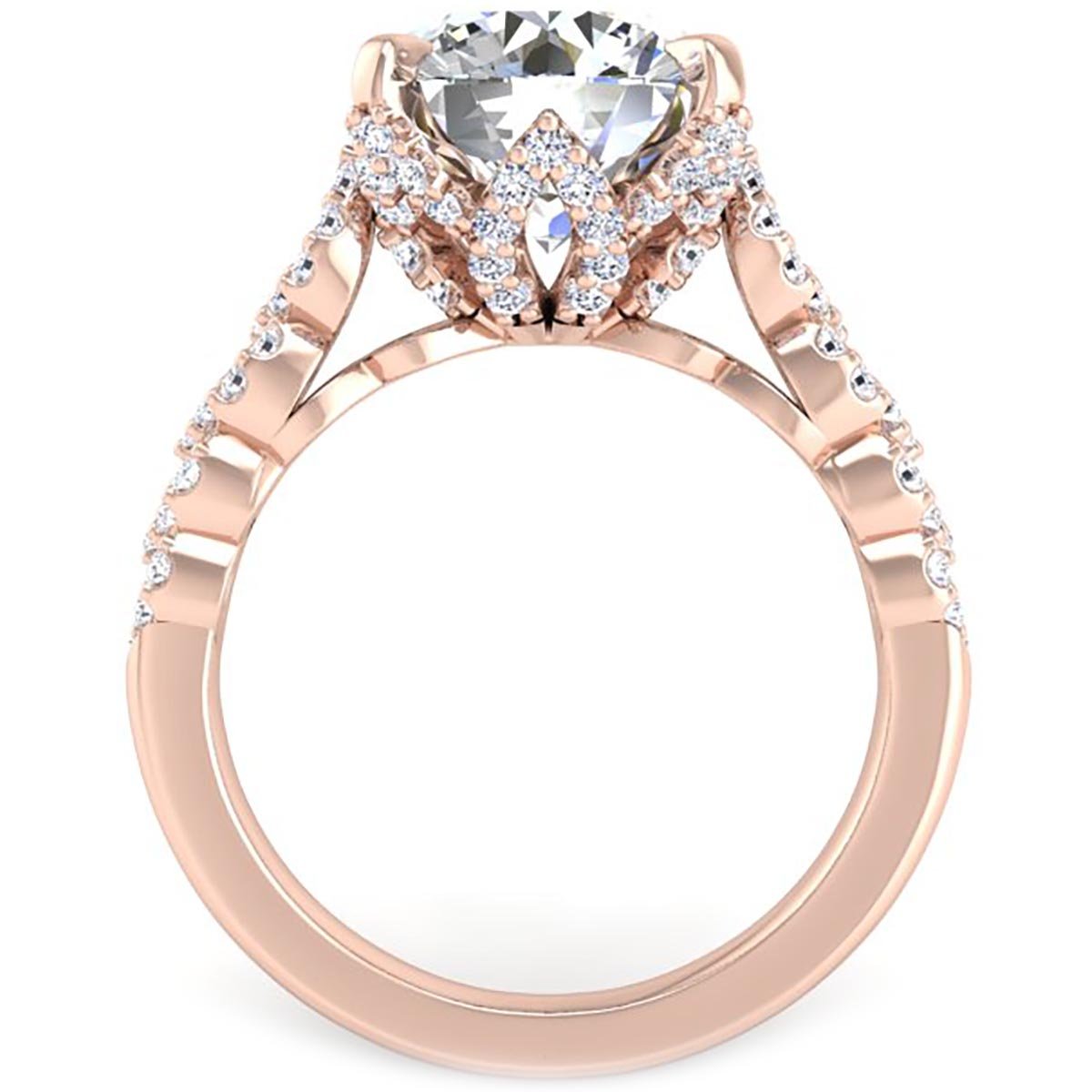 4.00 Carat Round Whitney II Lab-Grown Diamond Engagement Ring with ...