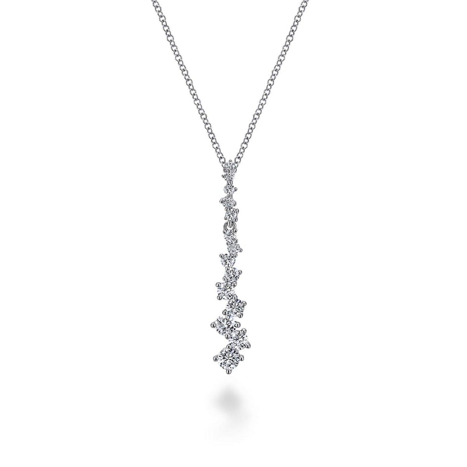 Gabriel & Co. Linear Diamond Cluster Pendant Necklace - NK4970 – Ben ...