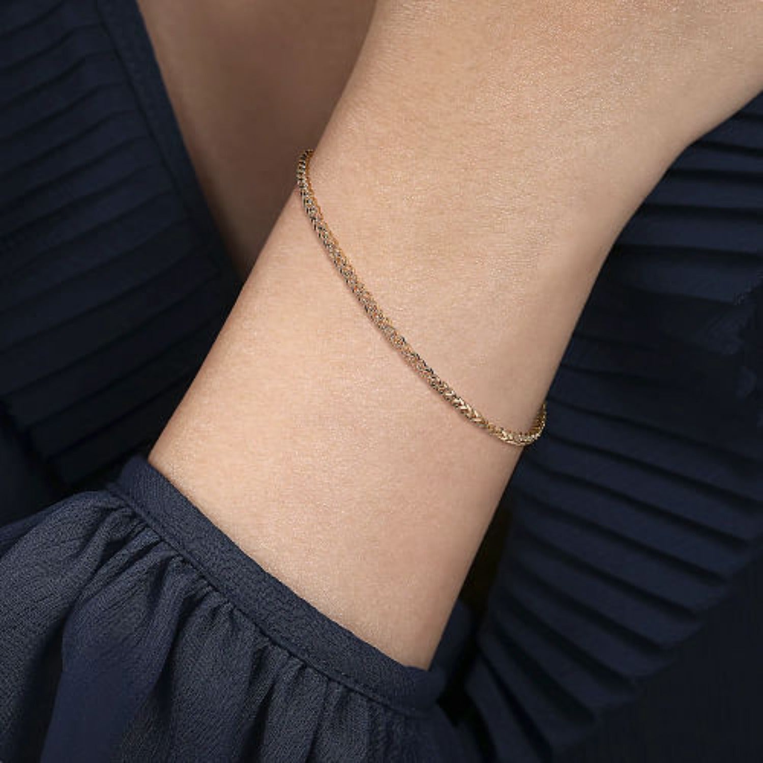 Gabriel & Co. Plain Gold Chain Bracelet - TB4877 | Ben Garelick