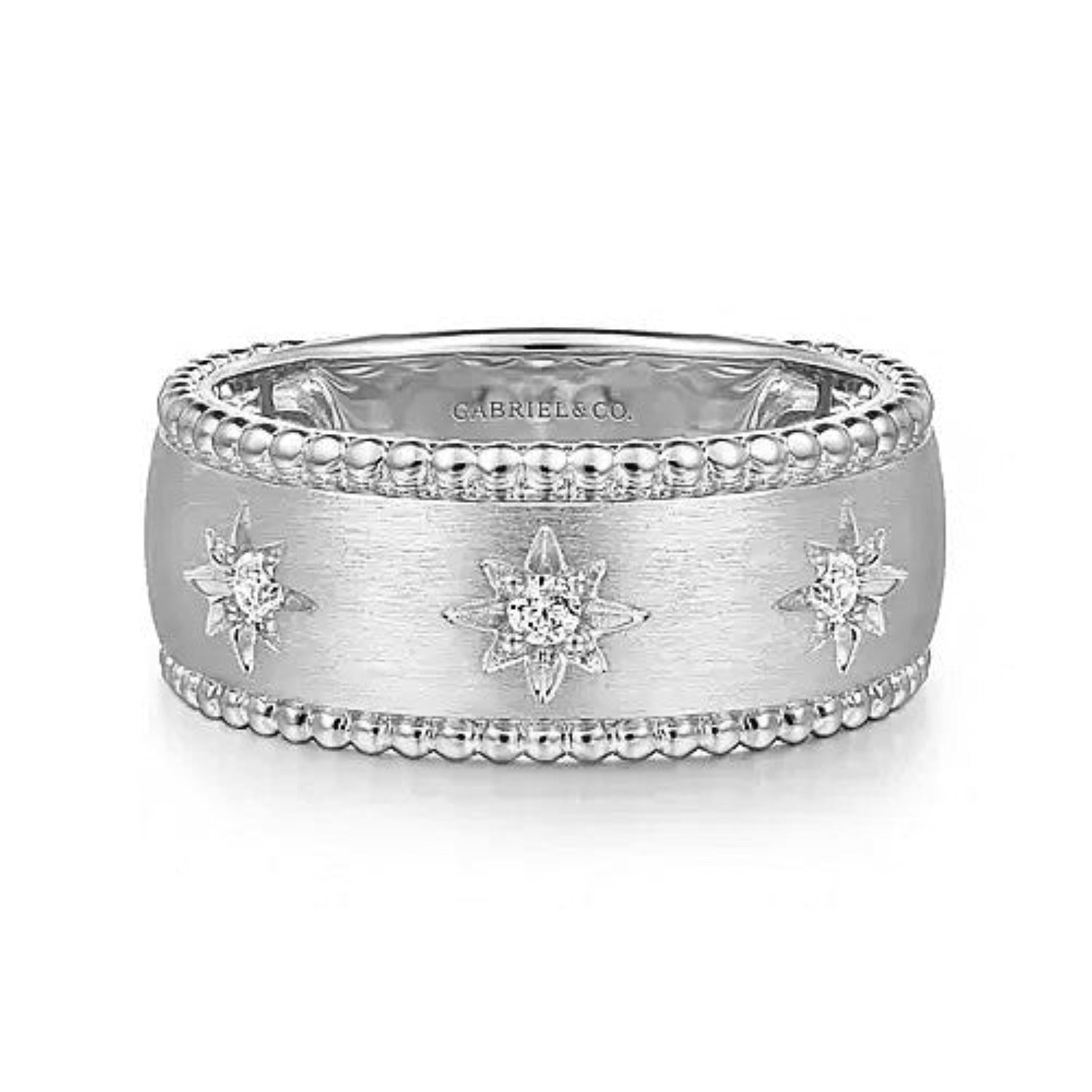 Gabriel & Co. Wide Bujukan Starburst Diamond Ring - LR52572 – Ben Garelick