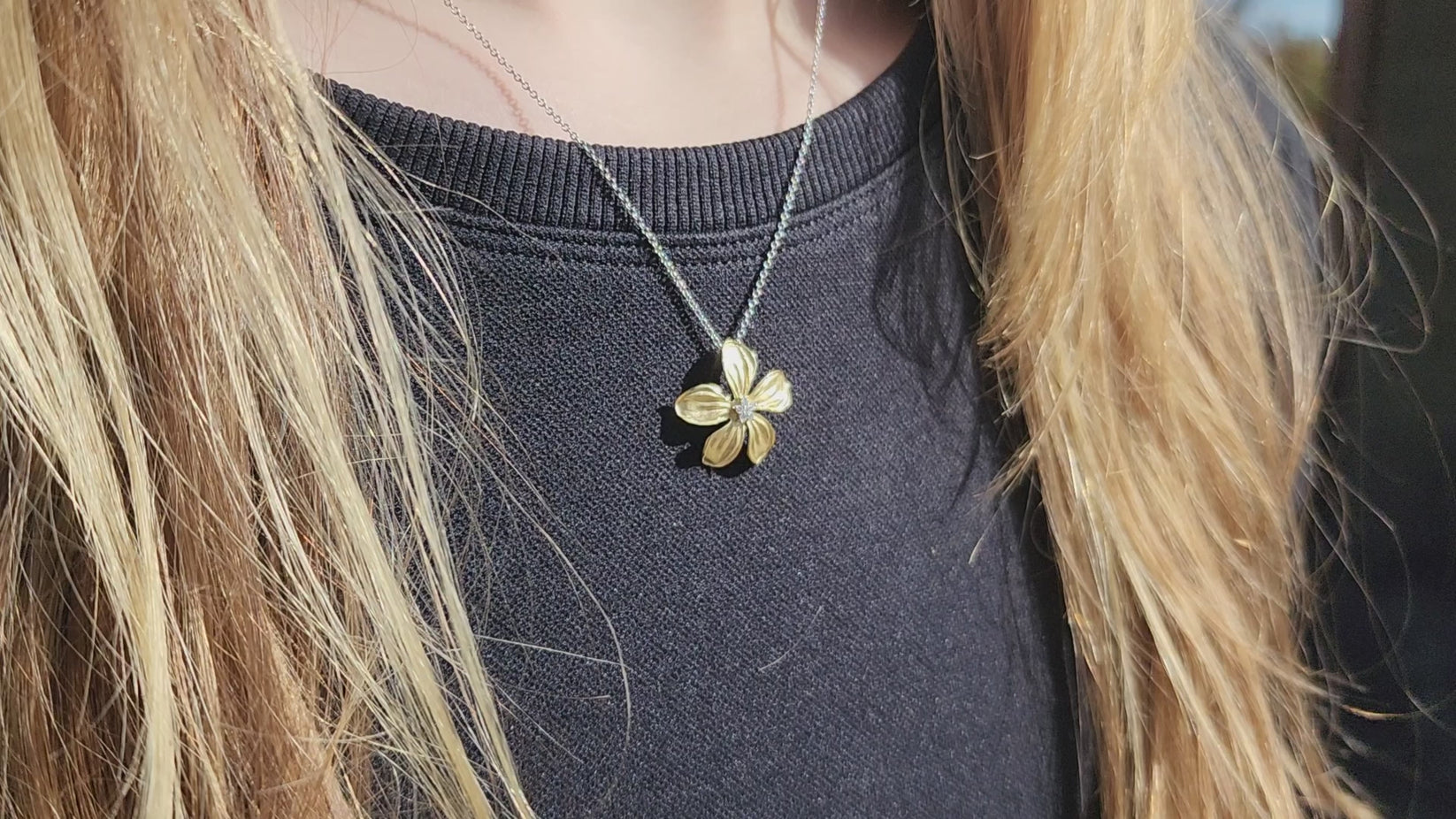 Simon G. Gold Textured Flower Diamond Cluster Pendant - LP4845 – Ben ...