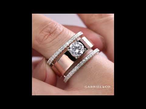 Gabriel & Co. "Aiza" Wide Diamond Engagement Ring - ER14605R4 – Ben ...